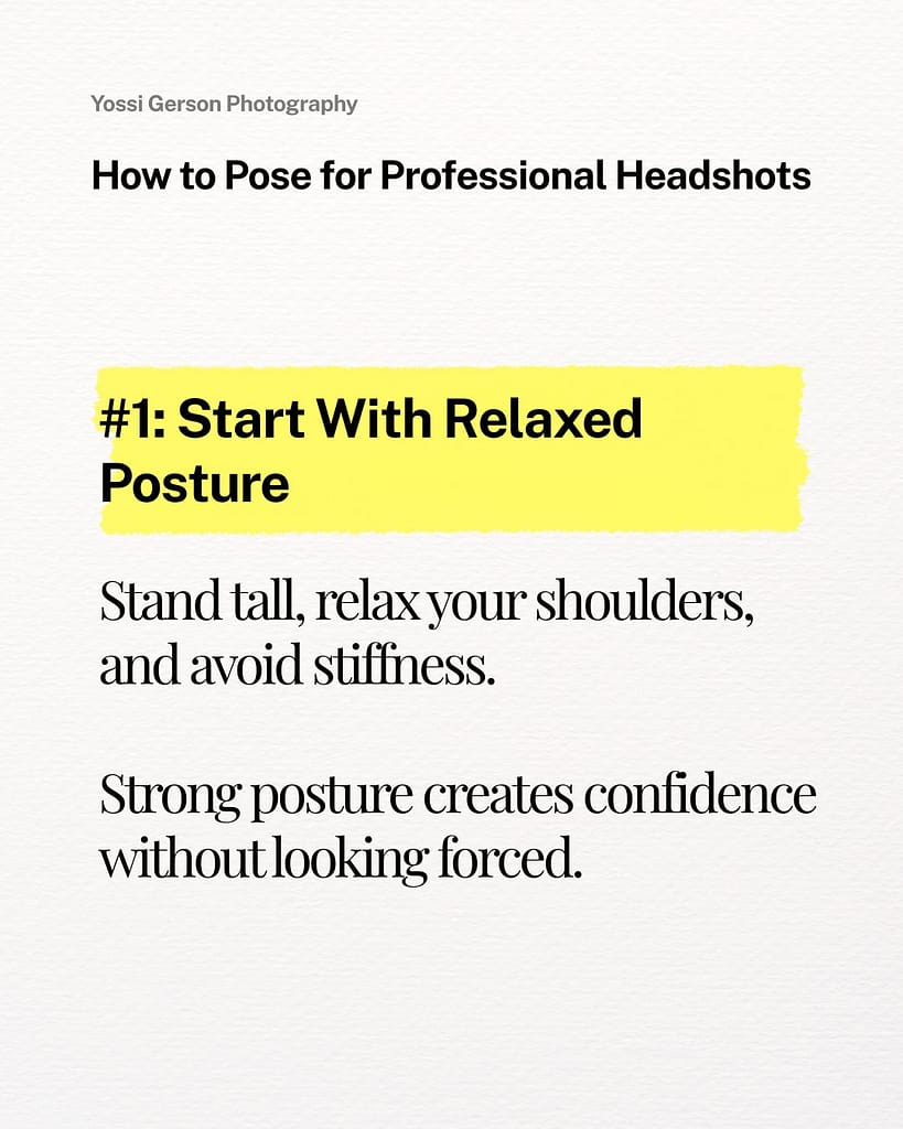 How to Pose Naturally for Professional Headshots | Yossi Gerson
